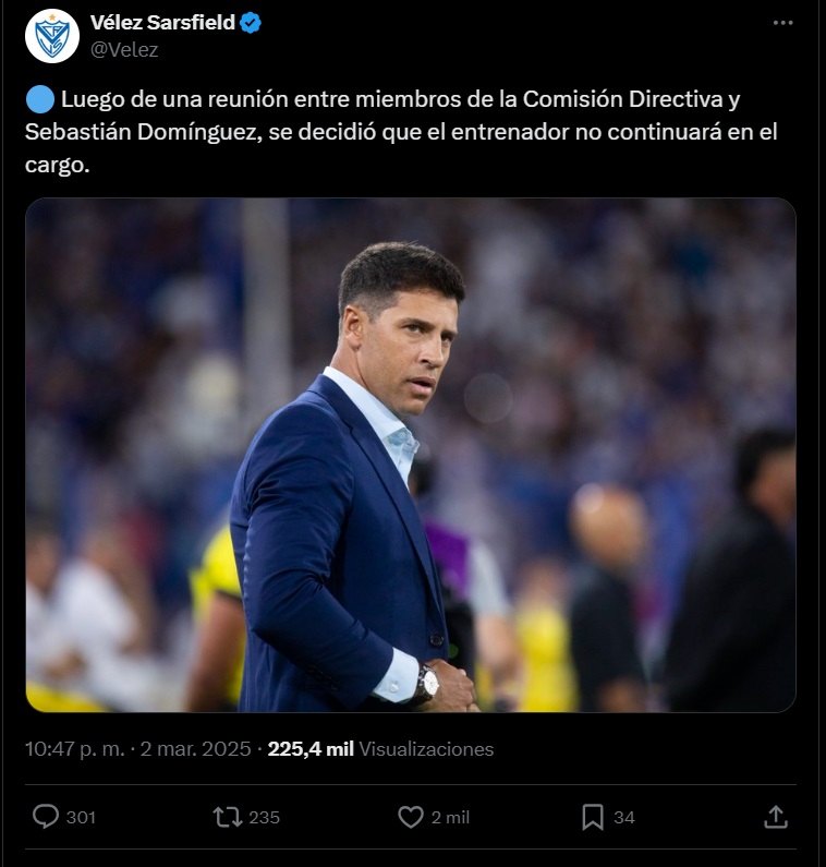 Fútbol: Sebastián Domínguez renunció como entrenador de Vélez | Análisis